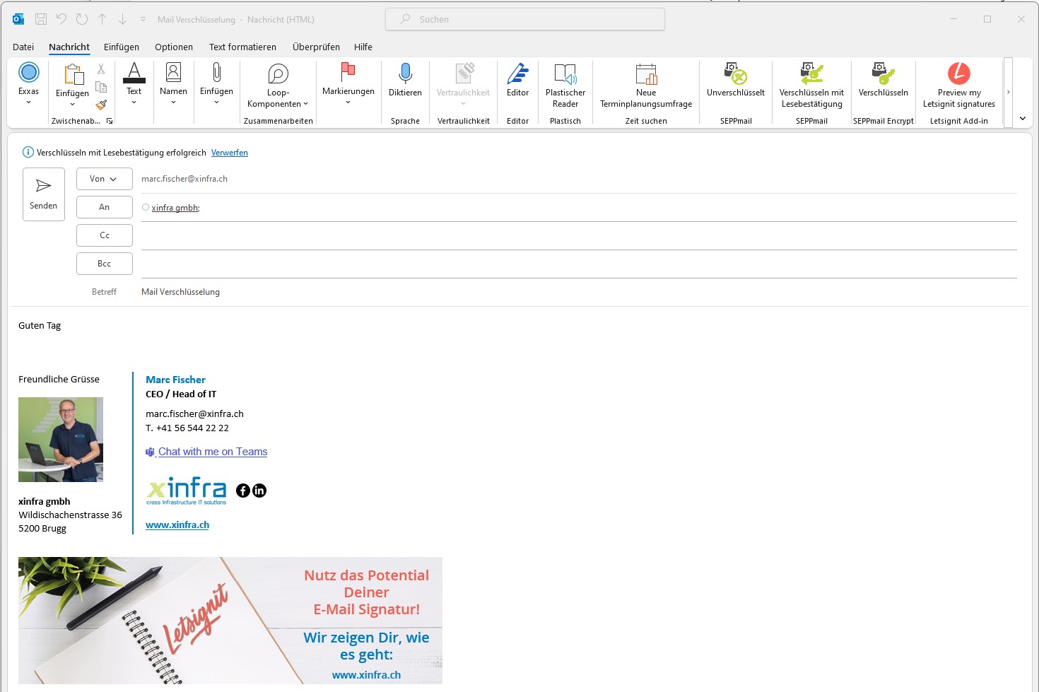 Seppmail E-Mail Verschlüsselung - xinfra.ch